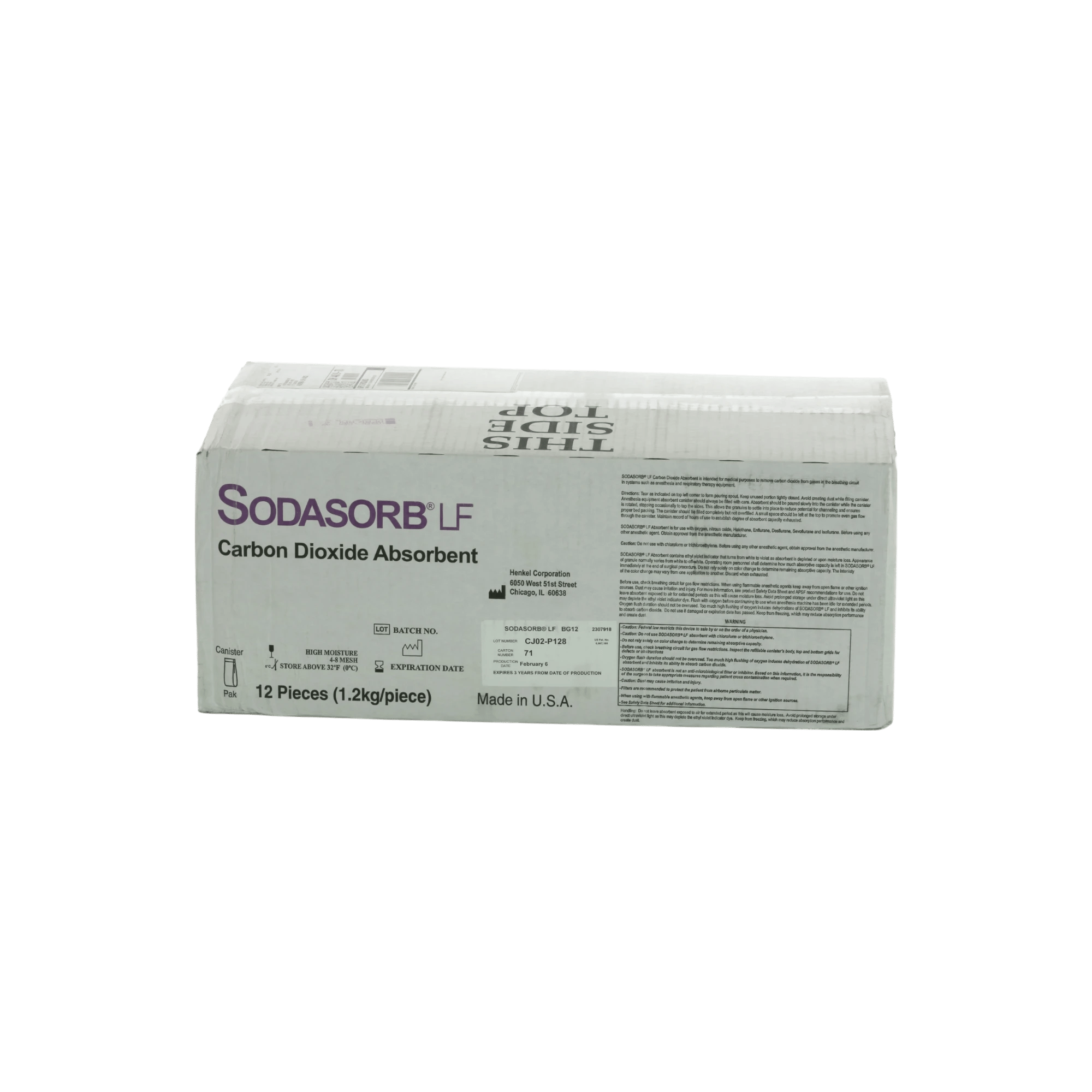 002-1761-00 SODASORB LF, CANISTER PAK BAG, CASE OF 12