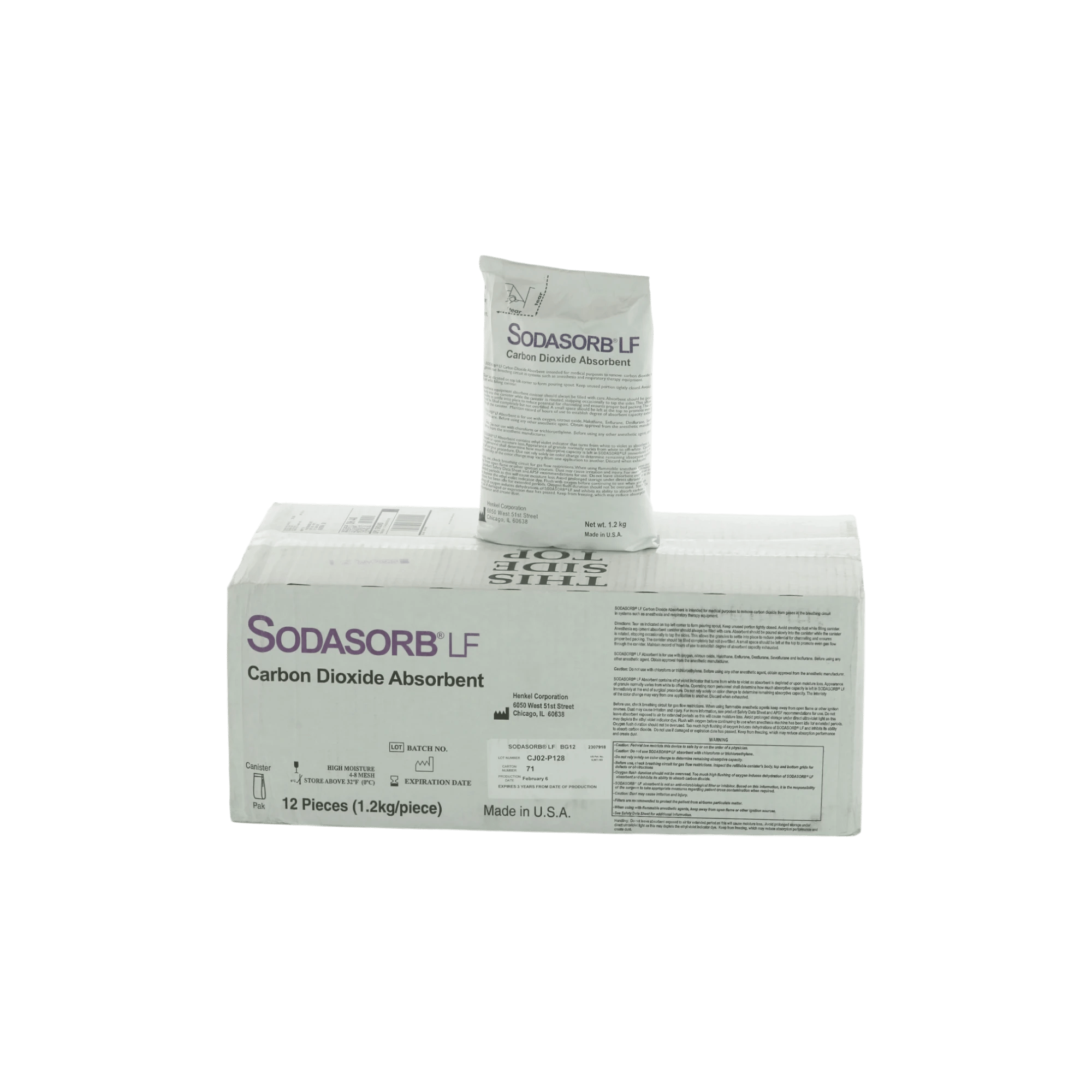 002-1761-00 SODASORB LF, CANISTER PAK BAG, CASE OF 12